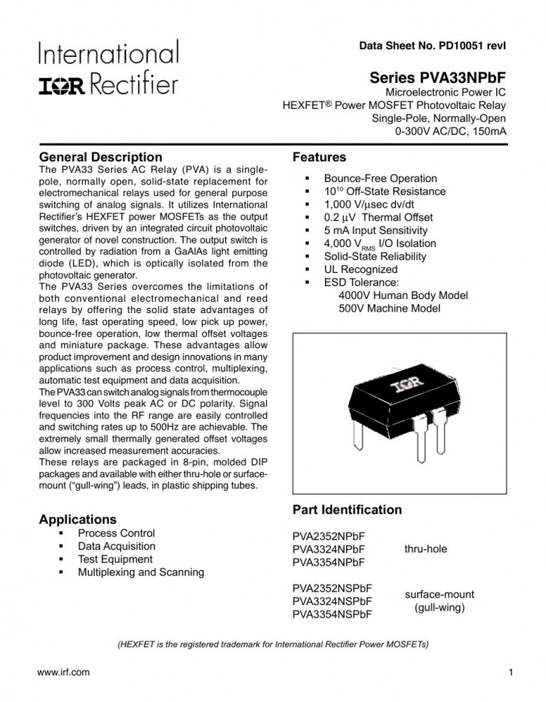 PVA3354NPBF datasheet page 1