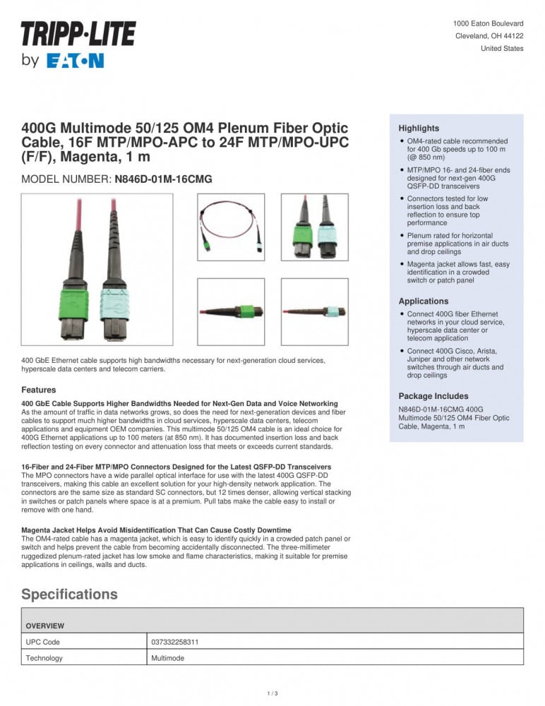 N846D-01M-16CMG technical document page 1