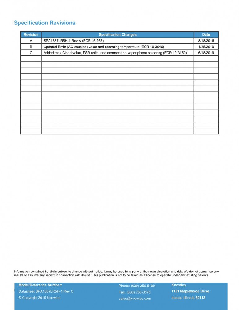 Knowles FG-26107-C34 technical document page 9