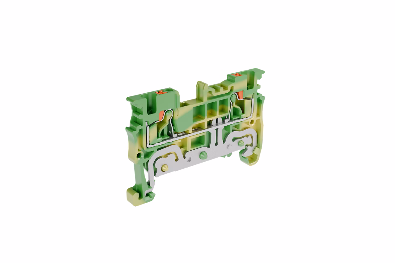 Single Level Grounding Terminal Block, Push-in design, 3.50mm Width, 300V for sale