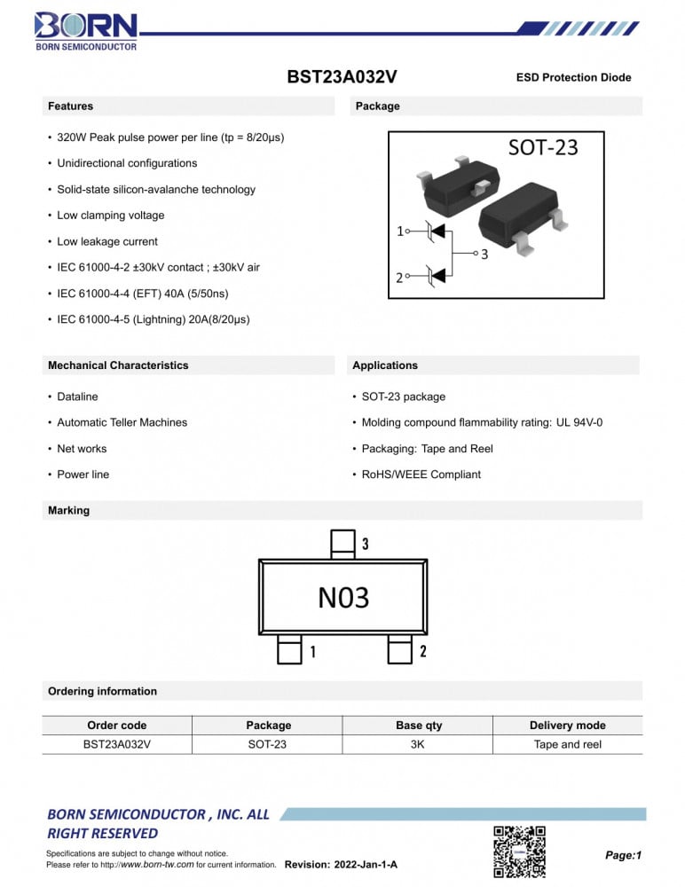 BST23A032V datasheet page 1