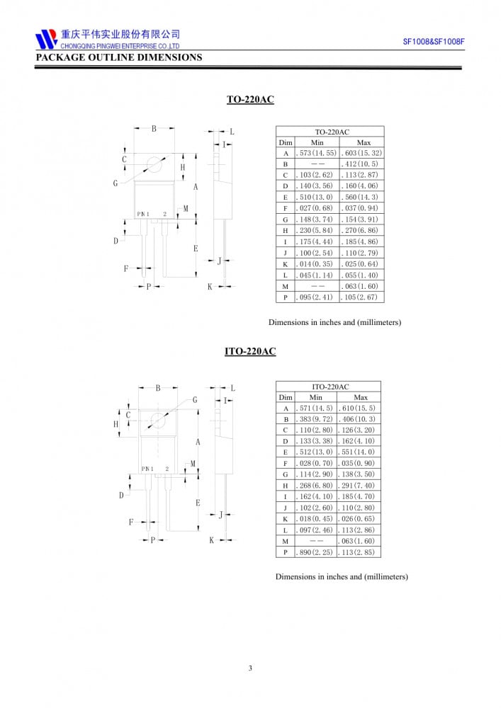SF1008F datasheet page 3