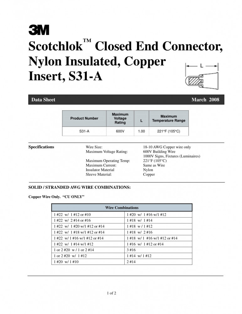 3M S-31-A technical document page 1