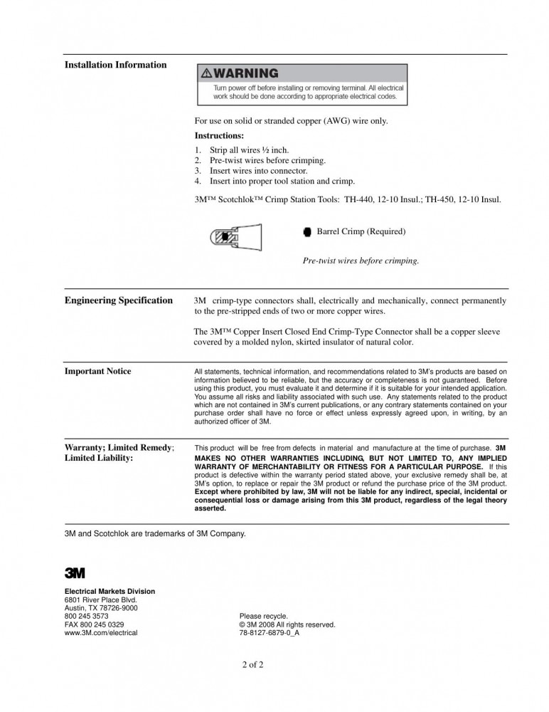 3M S-31-A installation instruction page