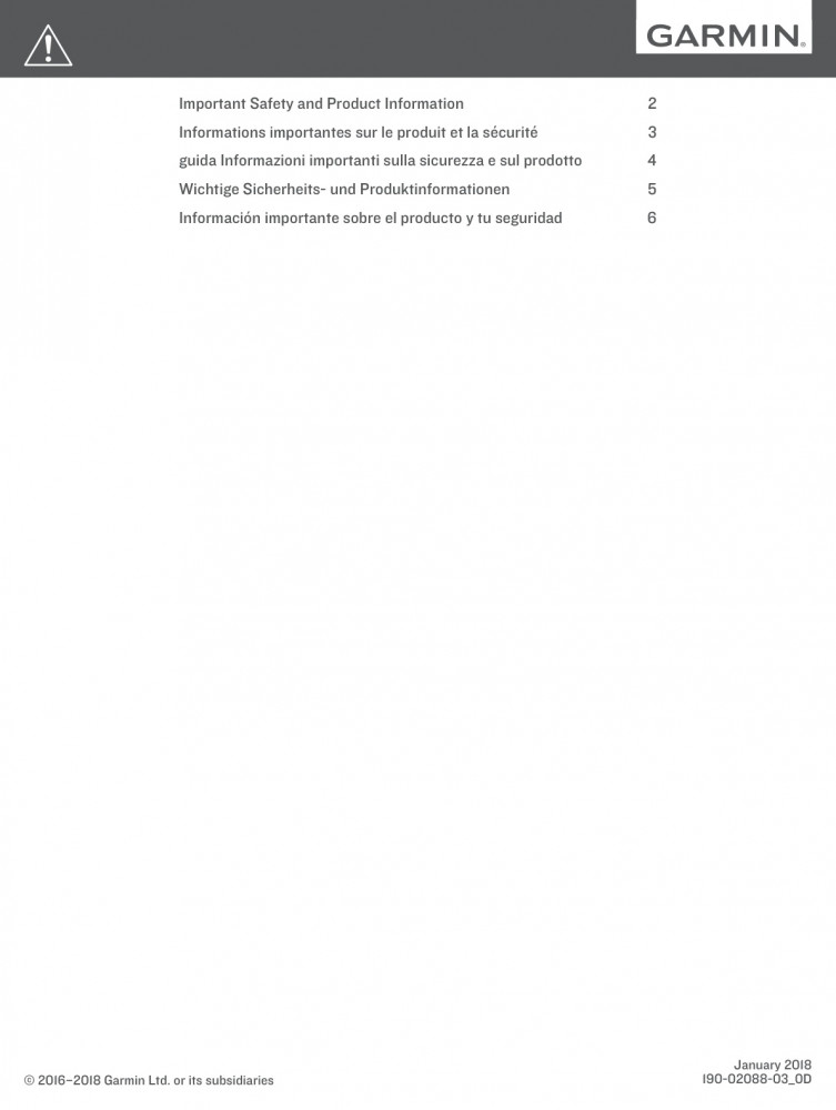 Supplied safety document page 1