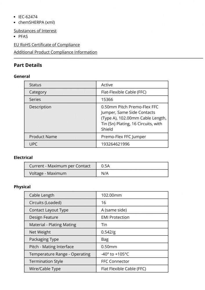 MOLEX 153660167 technical document page 2