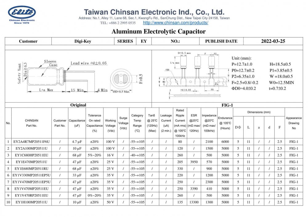 Chinsan EY series datasheet page 8