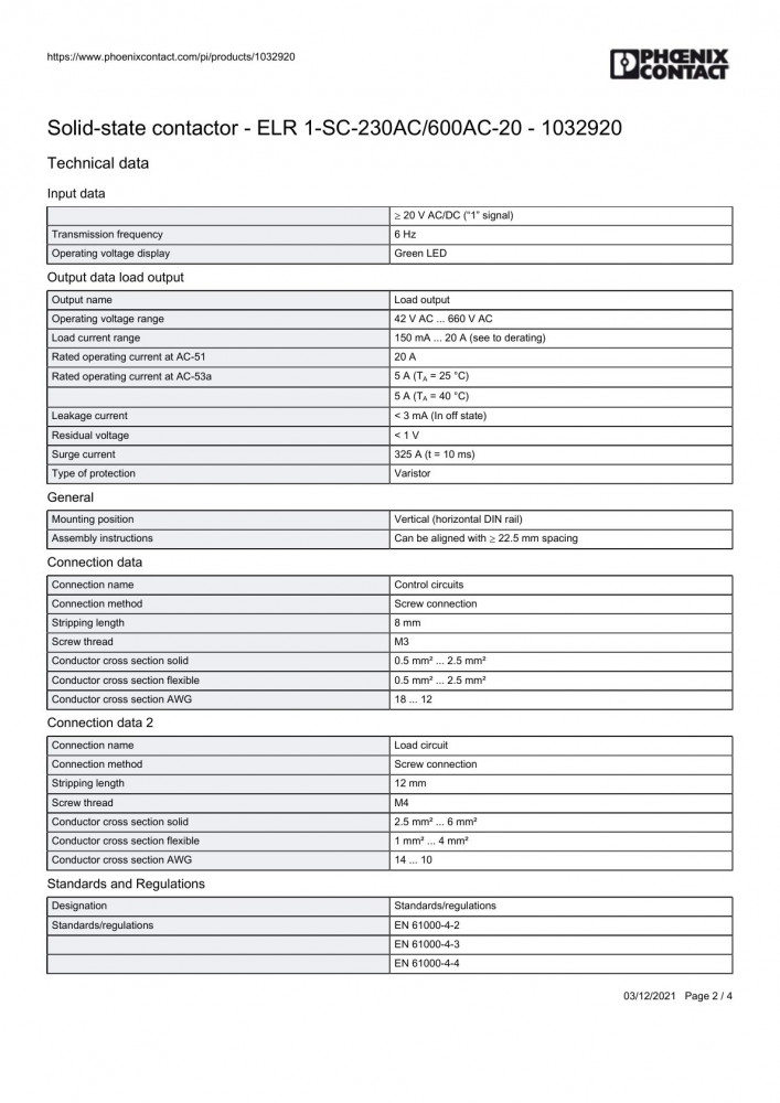 Phoenix Contact 1032920 product document preview 2