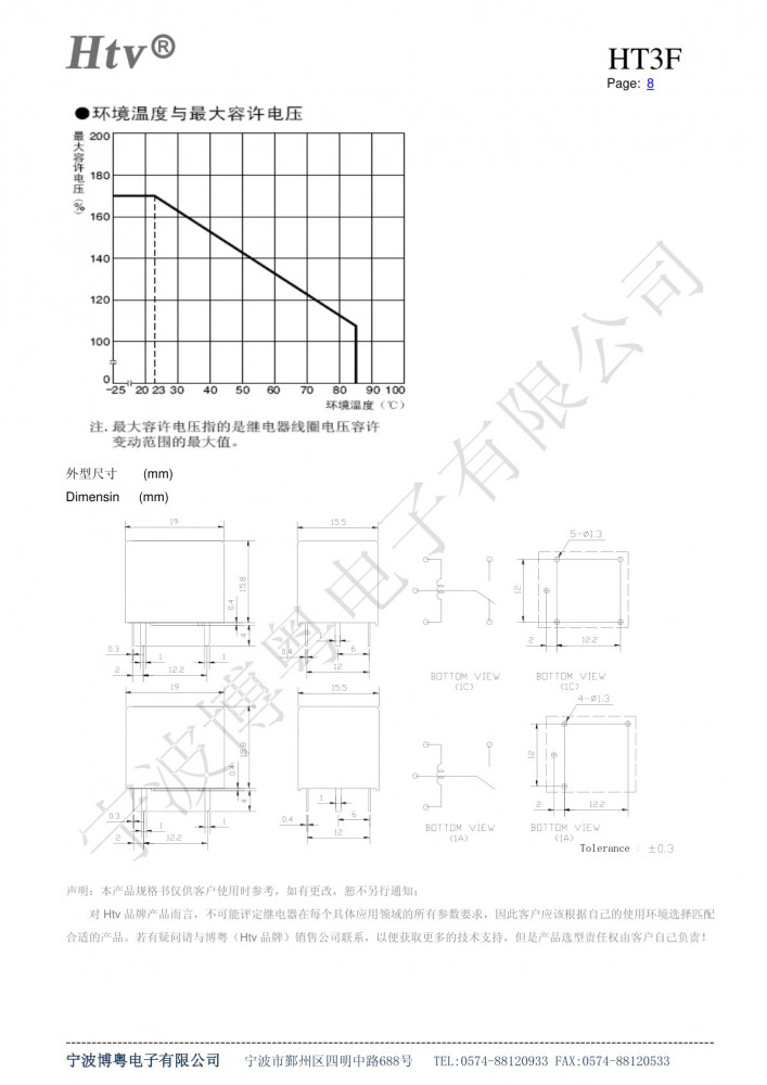 HT3F datasheet page 8