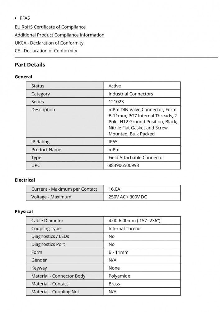 MOLEX C12 Series internal-thread product drawing, page 2