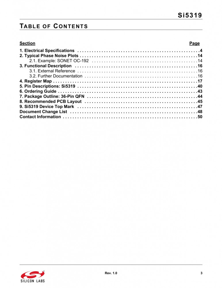 SI5319 datasheet page 3