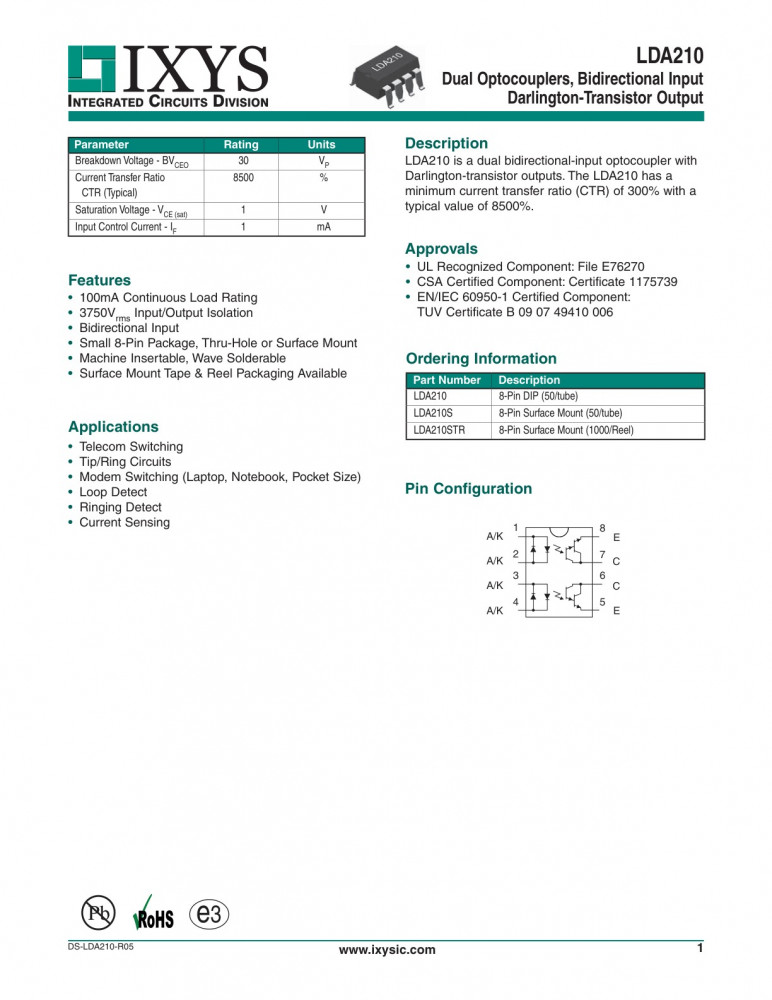 LDA210 technical document page 1
