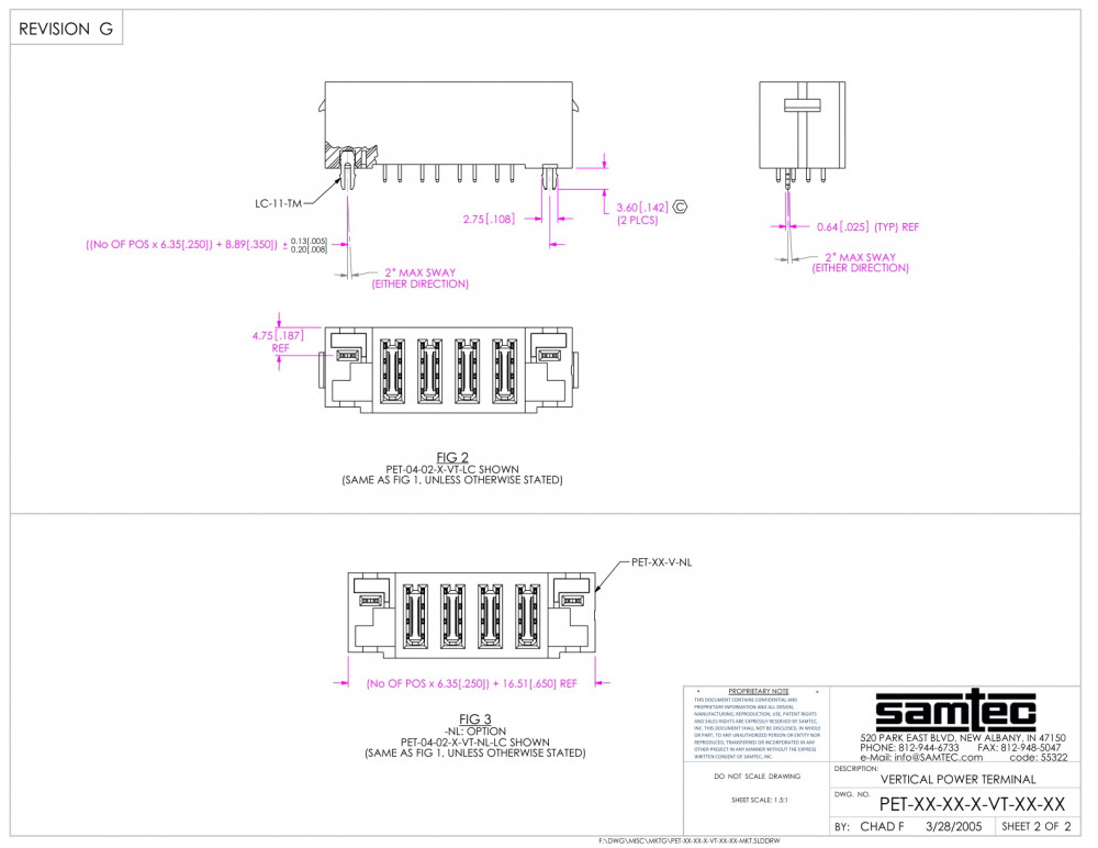 Samtec PET terminal drawing page 2