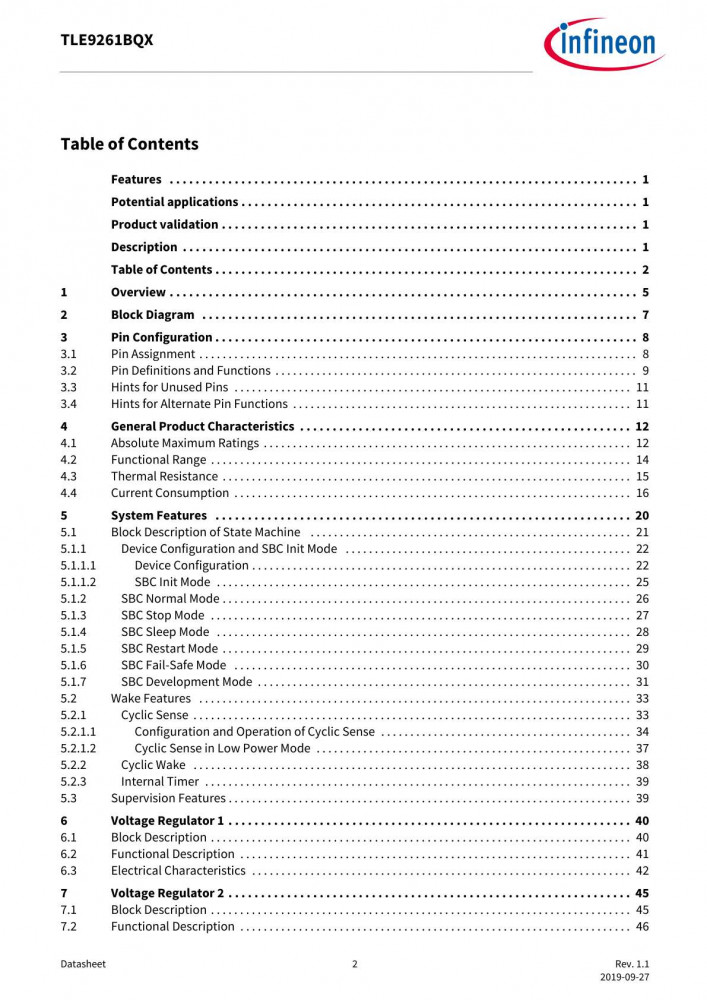 TLE9261BQX datasheet page 2