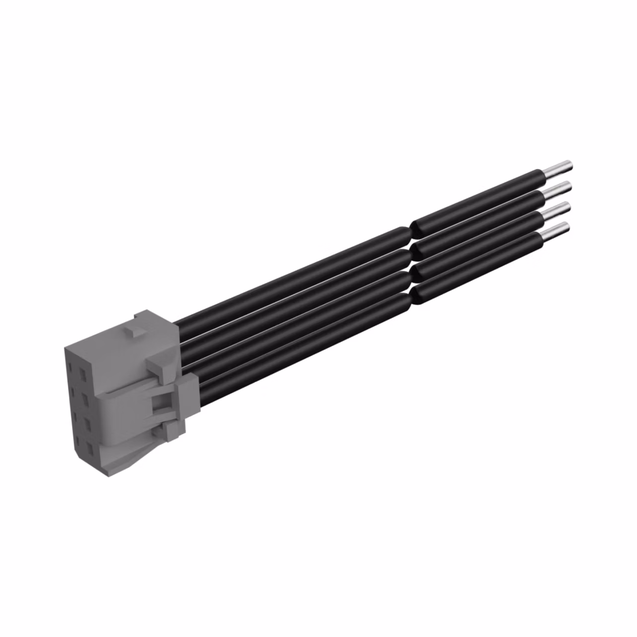 KK Plus 250-to-Pigtail Off-the-Shelf (OTS) Cable Assembly, 2.50mm Pitch, Single Row, 600.00mm Length, 4 Circuits, Black for sale