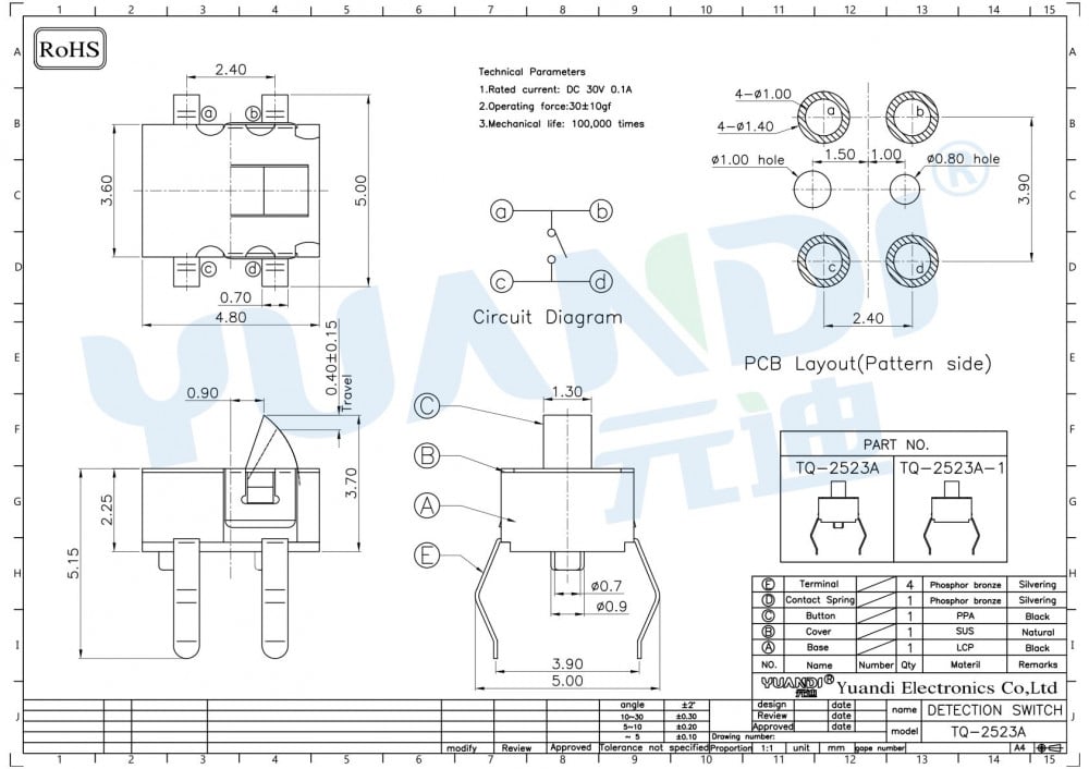 Yuandi TQ-2523A technical document