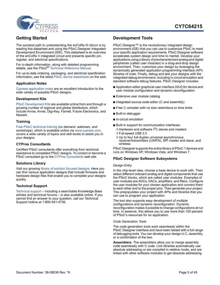 CY7C64215 datasheet page 5