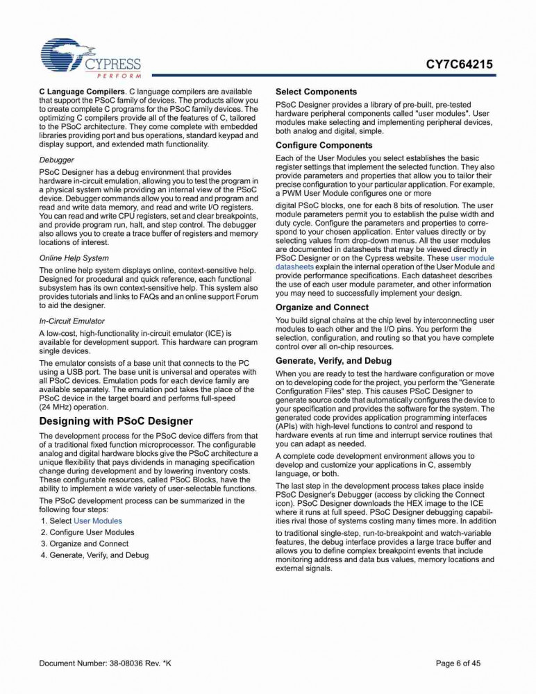 CY7C64215 datasheet page 6