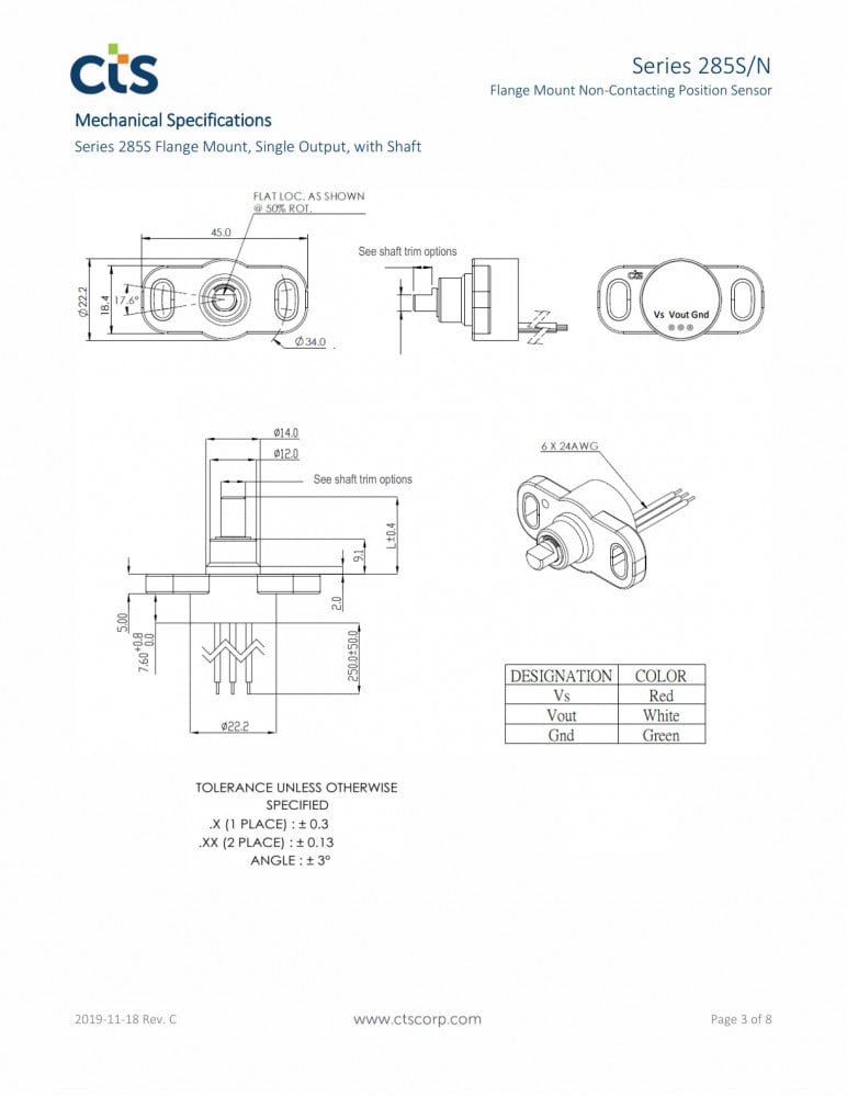 CTS Series 285S/N datasheet page 3