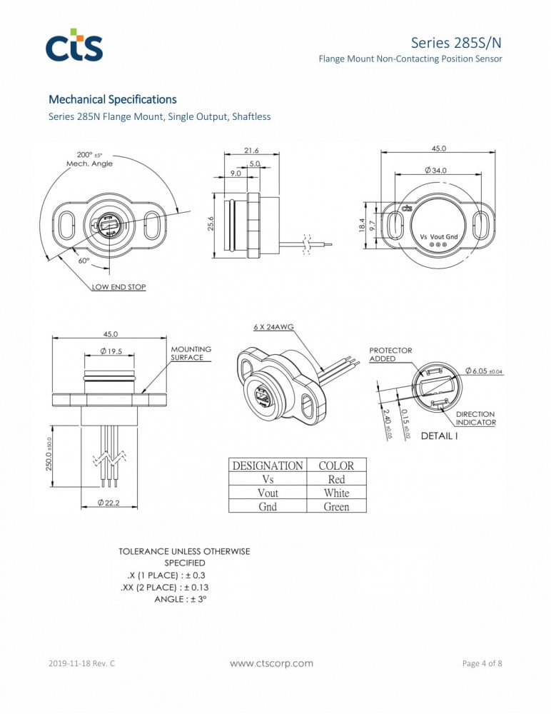 CTS Series 285S/N datasheet page 4