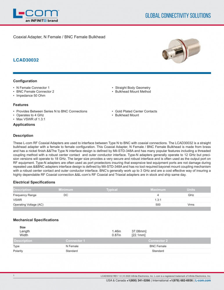 LCAD30032 datasheet page 1