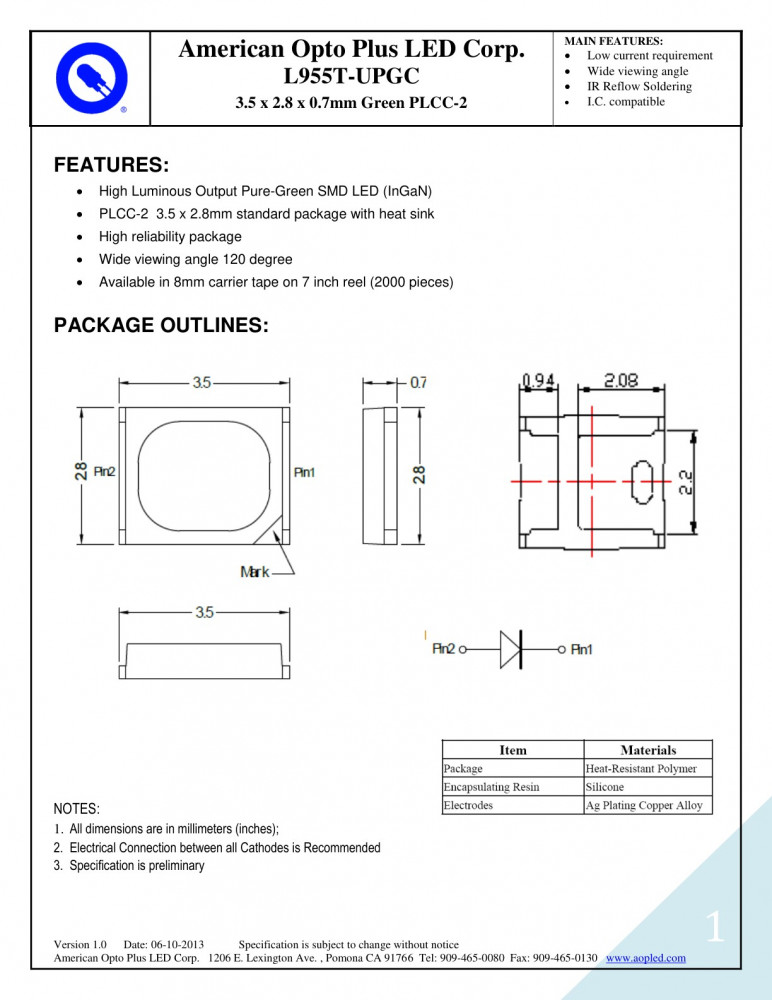 L955T-UPGC datasheet page 1