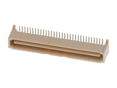 1.00mm Mezz (IEEE 1386) Receptacle, Surface Mount, Dual Row, Vertical Stacking, Tube, 0.76µm Gold (Au), 64 Circuits Pick and Place Cap