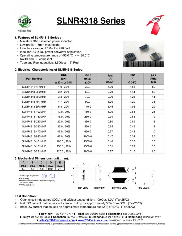 SLNR4318 technical document page