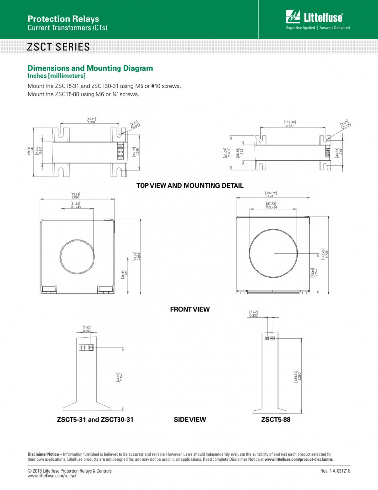 Littelfuse ZSCT series technical document page 2