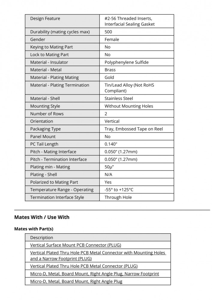 Technical document page 2 for MK-245-015-235-0000-0B7