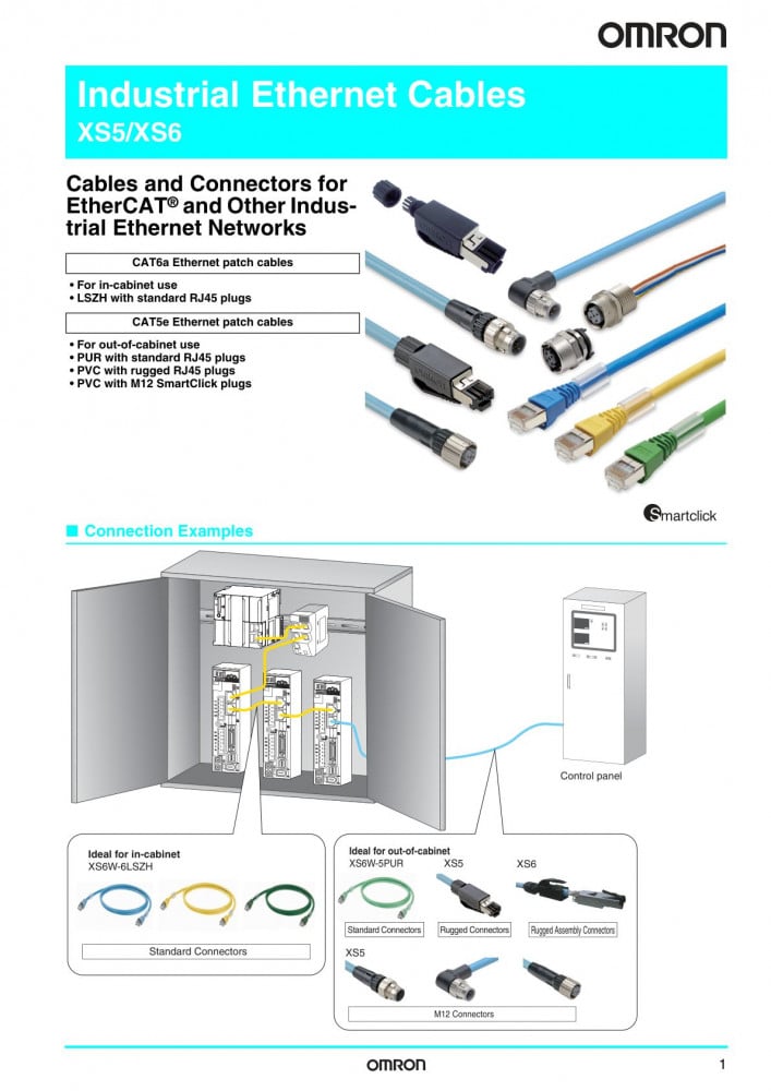 OMRON XS5 XS6 Industrial Ethernet documentation page 1