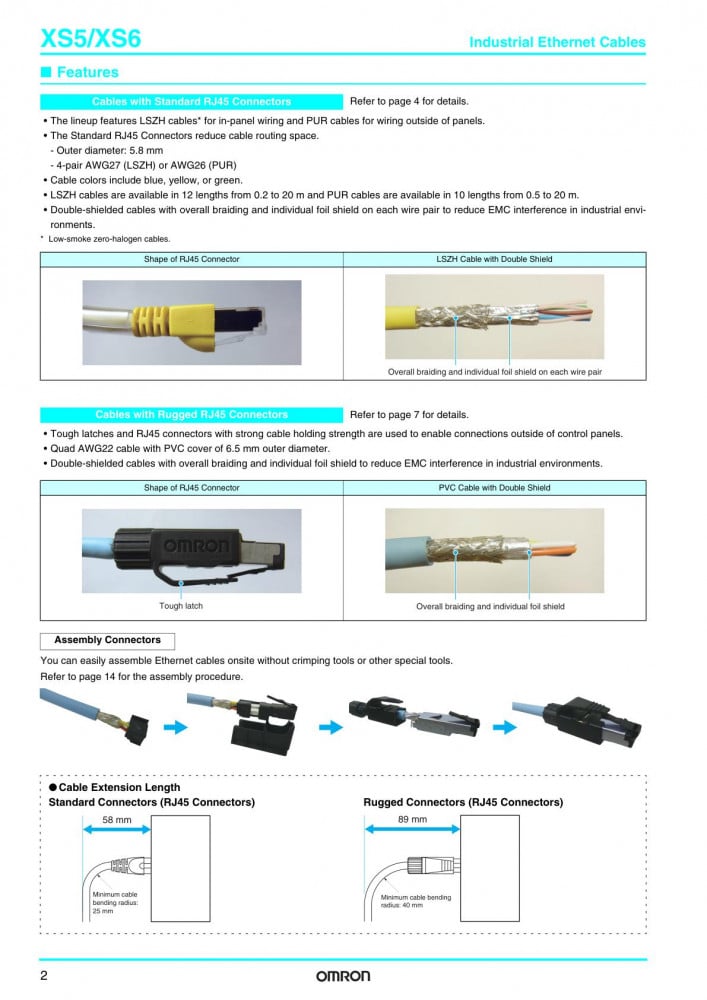 OMRON XS5 XS6 Industrial Ethernet documentation page 2