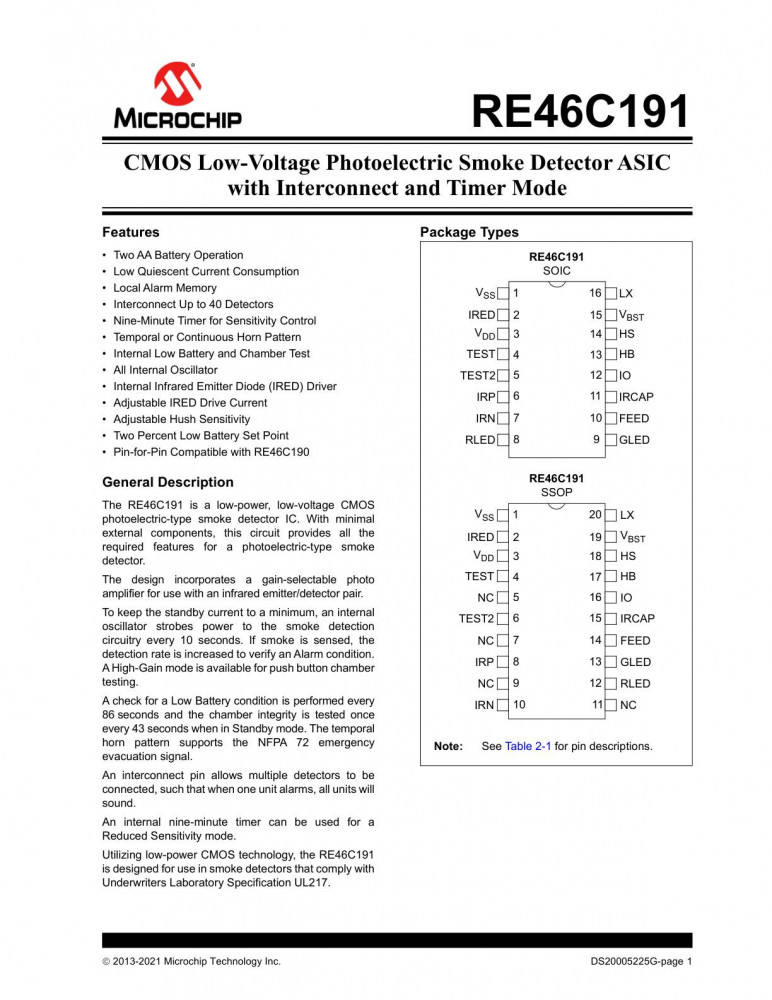 RE46C190S16F technical document page 1