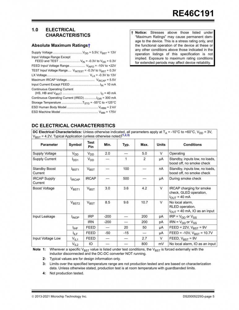 RE46C190S16F technical document page 5