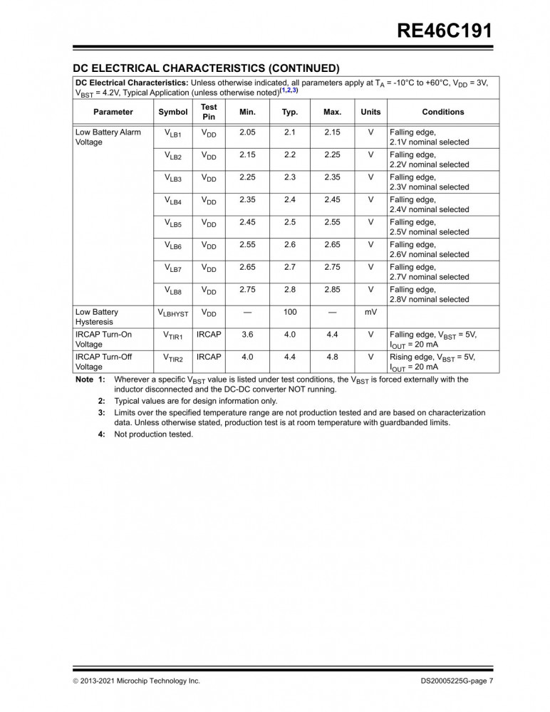 RE46C190S16F technical document page 7