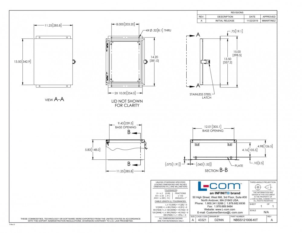 L-com NBSS121006-KIT technical drawing
