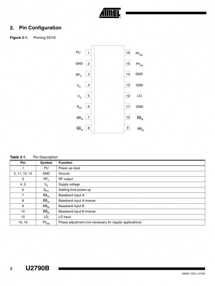 U2790B-NFPH datasheet page 2