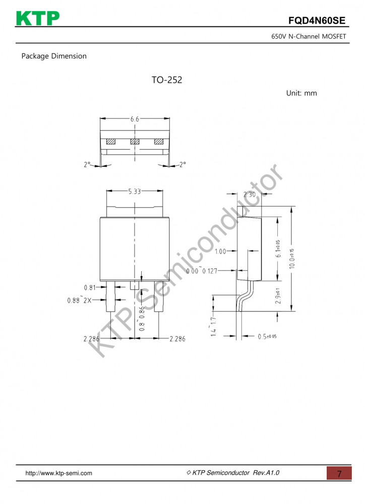 FQD4N60SE datasheet page 7