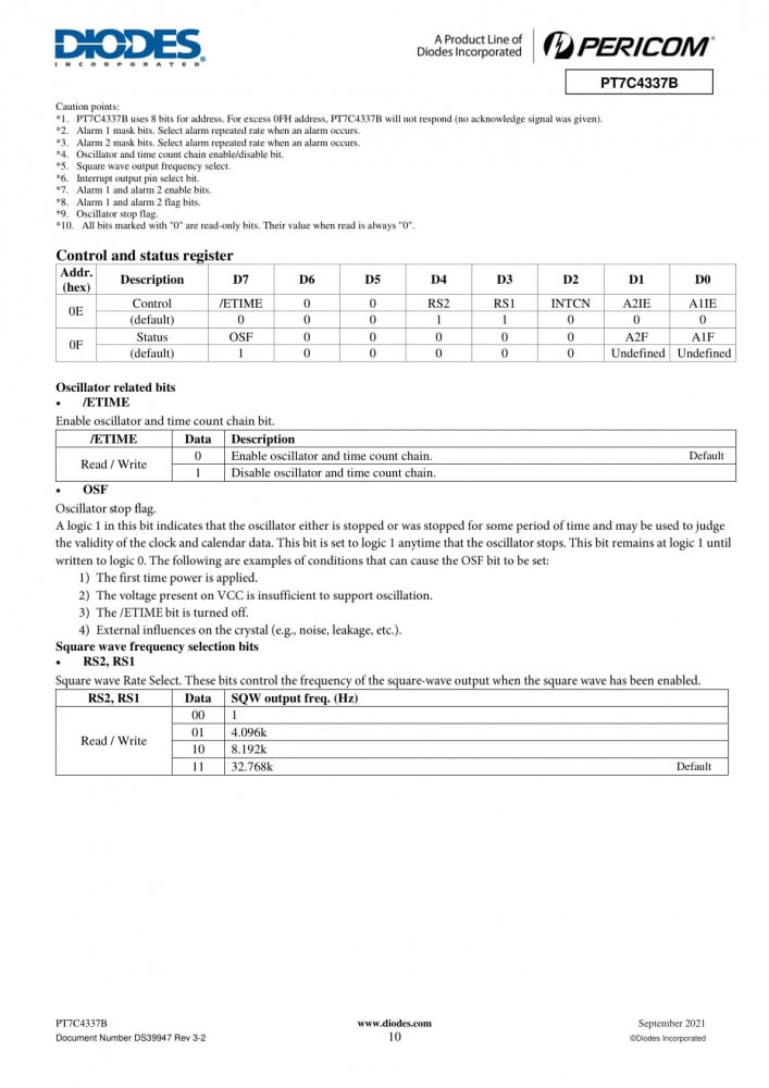 PT7C4337BLEX datasheet page 10