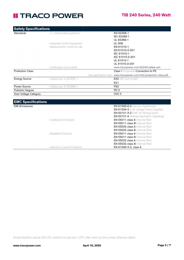 TIB 240 series datasheet page 3