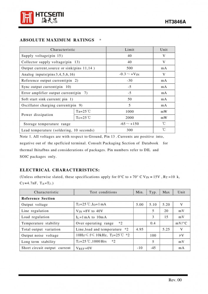 HT3846ARWZ datasheet page 3