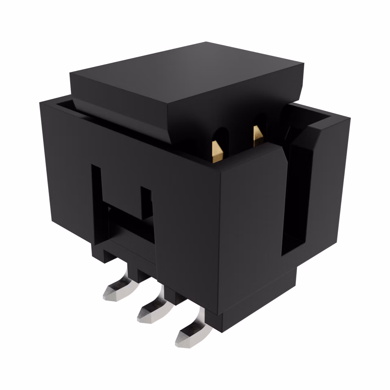 2.00mm Pitch, Milli-Grid PCB Header, Dual Row, Vertical, Surface Mount, Shrouded, 6 Circuits, 0.76µm Gold (Au) Plating, Dual Side Slots, Center Friction Lock, with Cap, Tape and Reel for sale