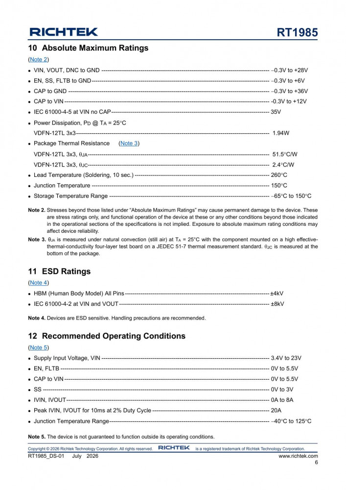 RT1985 datasheet page 6