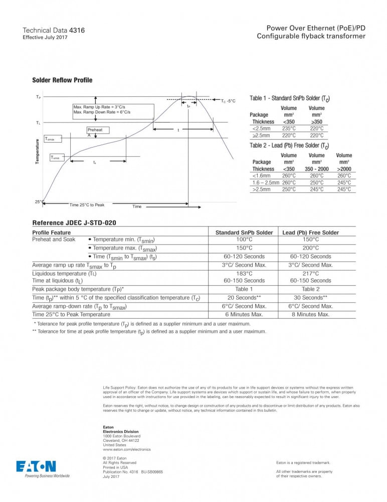 EATON POE transformer datasheet page 4