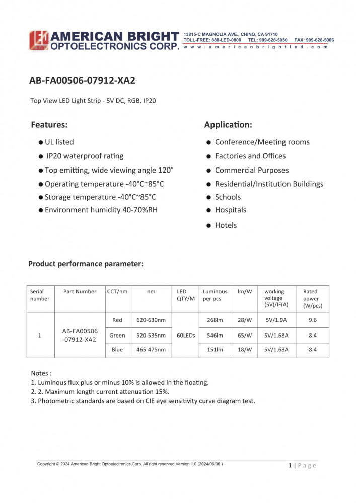 AB-FA00506-07912-XA2 product document page 1