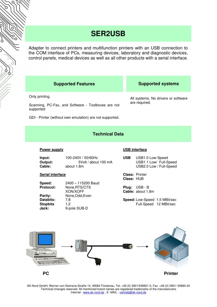 SER2USB technical document page 2
