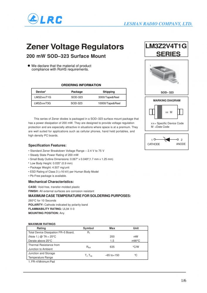 LM3Z series datasheet page 1