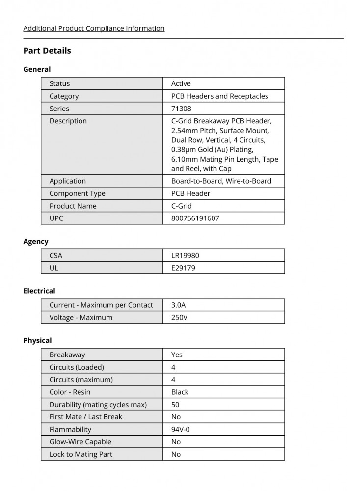 MOLEX 15916042 technical document page 2