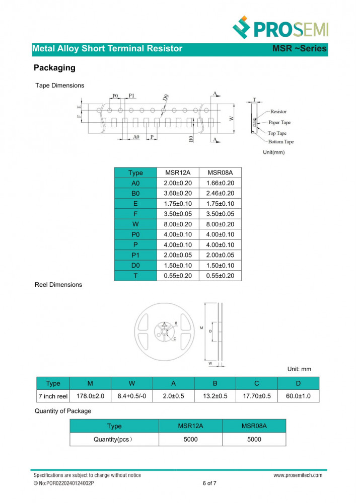 PROSEMI MSR series datasheet page 6