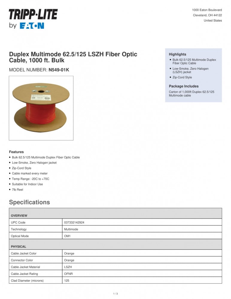 N549-01K technical document page 1